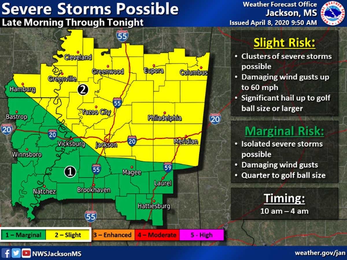 UPDATED: Severe thunderstorm warning issued for East Mississippi ...