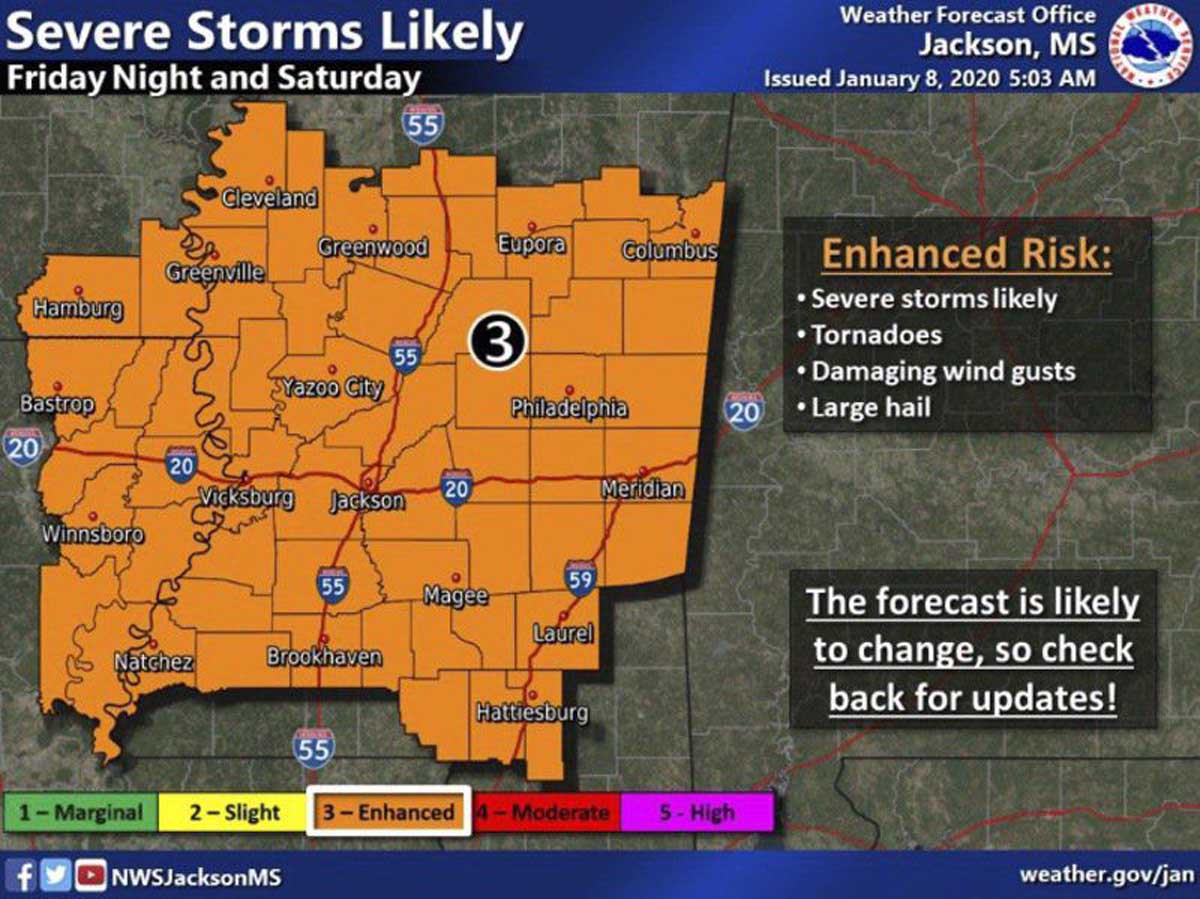 Severe weather headed to East Mississippi | Meridian Star
